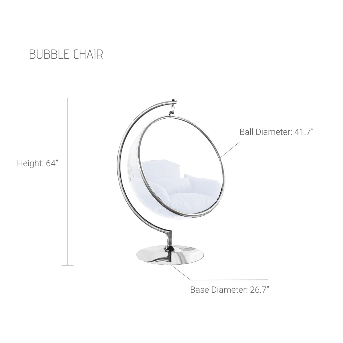 Designer Bubble Swing Chair Modern Bedroom Patio Home Accent Furniture ...